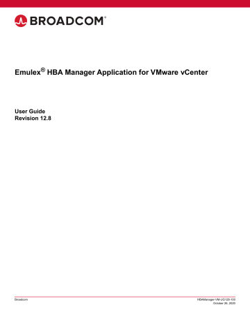 Broadcom Emulex HBA Manager for VMware vCenter User Guide | Manualzz
