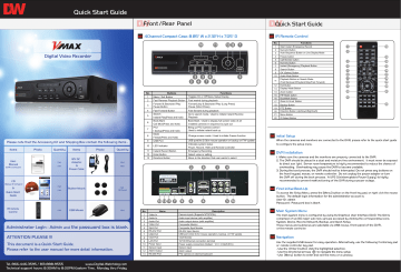 Digital Watchdog DW-VMAX VMAX Installation Guide | Manualzz