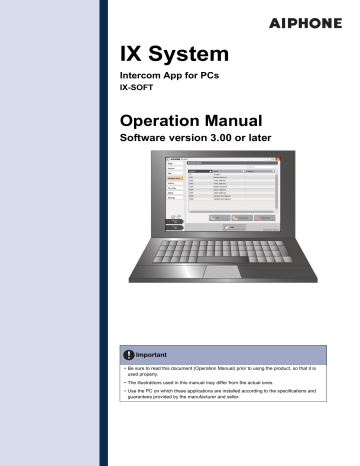 Aiphone IX-SOFT Operation Manual | Manualzz