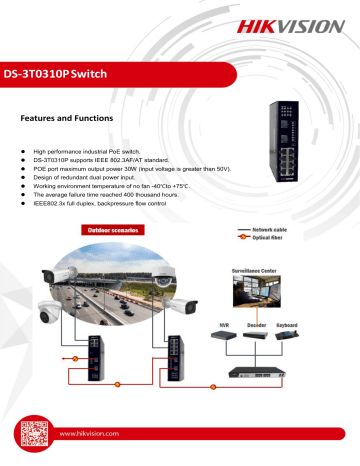 Hikvision DS-3T0310P Network Switch Data Sheet | Manualzz