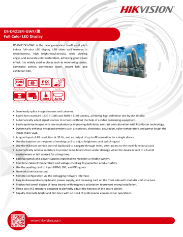 Hikvision DS-D4215FI-GWF/Ⅲ LED Display Data Sheet | Manualzz