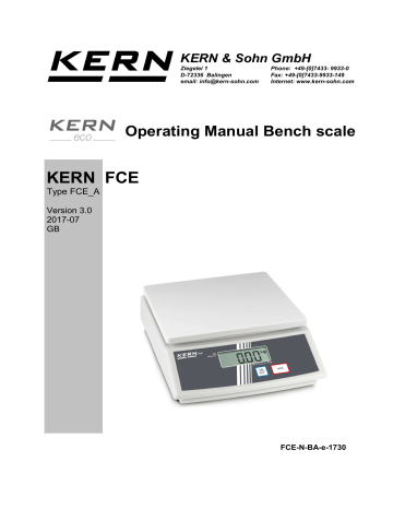 Kern FCE 10K-3A Operating instructions | Manualzz