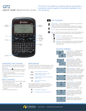 Turning Technologies QT2 Device Quick Start | Manualzz