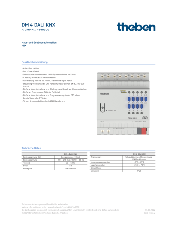 THEBEN DM 4 DALI KNX Datenblatt | Manualzz