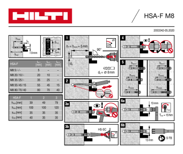 Hilti HSA-F M8 User guide | Manualzz