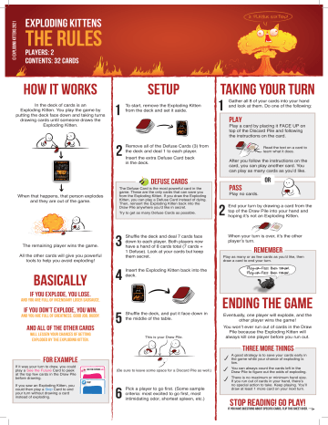 Exploding Kittens 2-Player Version Instructions | Manualzz