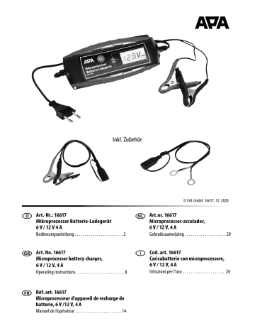 Apa Mikroprozessor Batterie-Ladegerät, 16617 Bedienungsanleitung | Manualzz