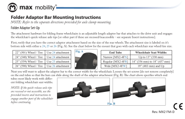 Permobil SmartDrive MX2 Folder Adaptor Bar Owner's Manual | Manualzz