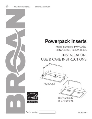 Broan-NuTone BBN2243SS 24-Inch Built-In Power Pack Insert Installation ...