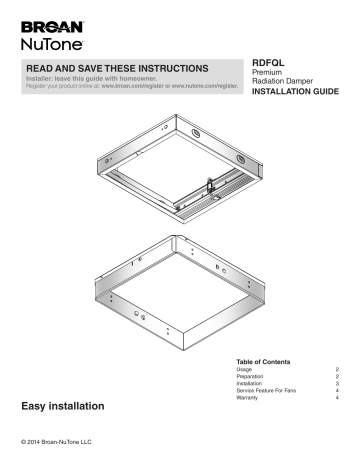 Broan-NuTone RDFQL Premium Radiation Damper Installation Guide | Manualzz