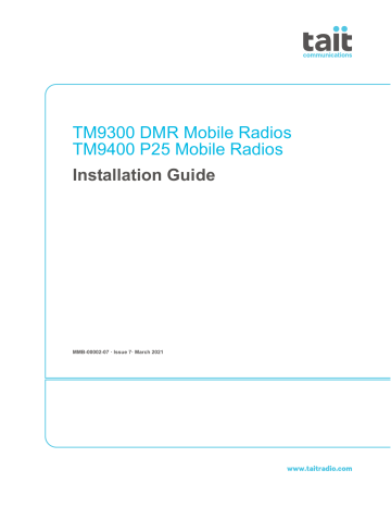 3 Power Sense and Connector Power Supply Options. Tait TM9300, TM9400 ...