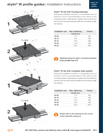 Igus WS-10-80-CAM-1000 drylin W double rail WS-CAM Installation ...