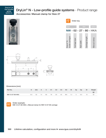 Igus NW-12-27-80-HKA drylin N Long Carriage Manual | Manualzz