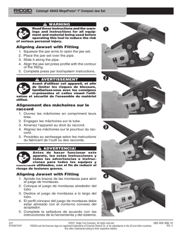 Ridgid MegaPress 1in Compact Jaw Instruction | Manualzz