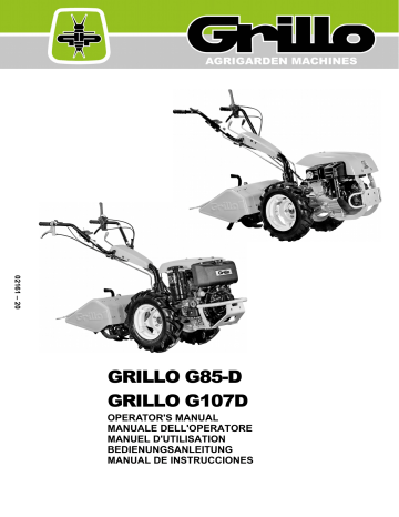 Grillo G 107d Walking Tractor Operator's Manual | Manualzz