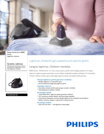 Philips PSG8160/30 PerfectCare 8000 Series Lyginimo sistema Produktų ...
