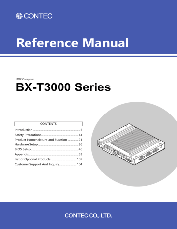 Contec BX-T3000R Reference Manual | Manualzz