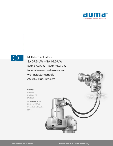 Auma Multi-turn actuators SA 07.2-UW – SA 16.2-UW/SAR 07.2-UW – SAR 16.2-UW Operating ...