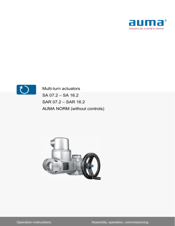Auma Multi-turn actuators SA 07.2 Operating Instructions | Manualzz