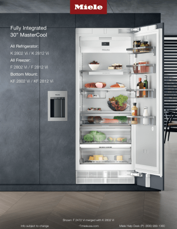 Miele F2812VI 30 Inch Smart Freezer Column Spec Sheet | Manualzz