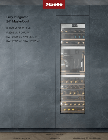Miele KWT2662VIS 24 Inch Smart Wine Column Spec Sheet | Manualzz