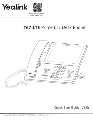 Yealink T67-LTE Prime LTE Desk Phone User Guide | Manualzz