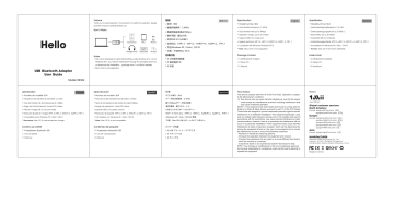 1Mii B0304 Hello USB Bluetooth Adapter User Guide | Manualzz