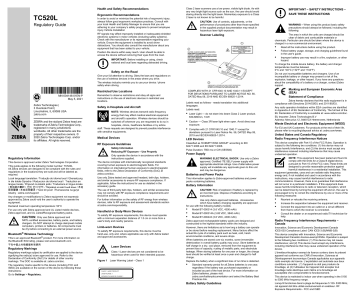 ZEBRA TC520L Healthcare Barcode Scanner Instructions | Manualzz