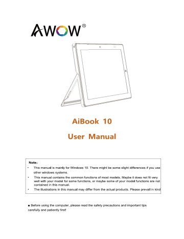 AWOW AiBook 1001 2 in 1 Laptop User Manual | Manualzz