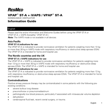 ResMed S9 VPAP ST-A Non-Invasive Ventilation User Guide | Manualzz