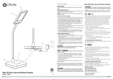 OttLite 9WCG59 Riley LED Desk Lamp Instructions | Manualzz
