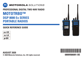 Motorola DGP 8000Ex Series Professional Digital Two Way Radio User ...