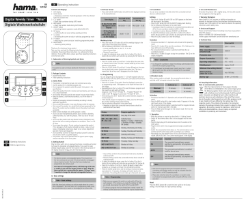 Hama Digital Weekly Timer Mini Instructions | Manualzz