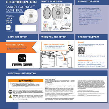 CHAMBERLAIN Smart Garage Control User Guide | Manualzz