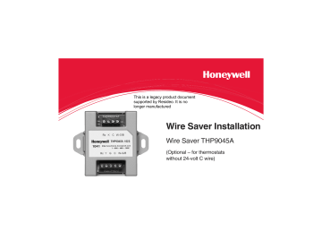 Honeywell Wire Saver THP9045A Installation Guide | Manualzz