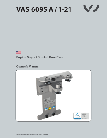TUV Rheinland VAS 6095 A Engine Spport Bracket Base Plus Owner’s Manual ...