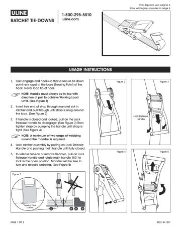 Uline Ratchet Tie-Downs instruction manual | Manualzz