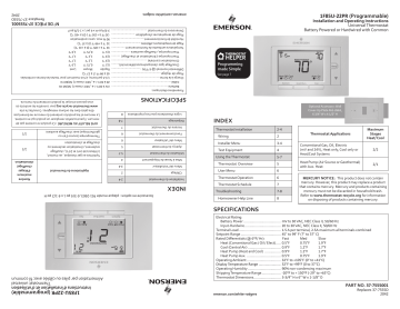 Emerson 1F85U-22PR Universal Thermostat Installation Guide | Manualzz
