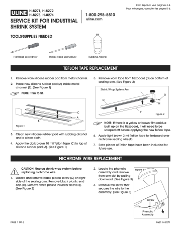 ULINE Service Kit for Industrial Shrink System User Guide | Manualzz