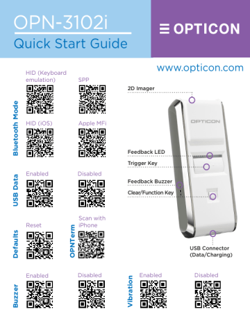 OPTICON OPN-3102i 2D Companion Barcode Scanner User Guide | Manualzz