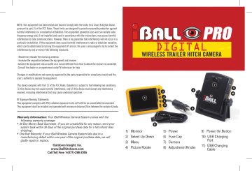 iball PRO Digital Wireless Trailer Hitch Camera User Manual | Manualzz