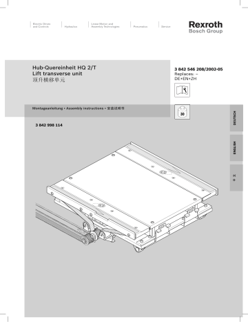 Bosch Rexroth 3842546208 Lift transverse unit Manual | Manualzz