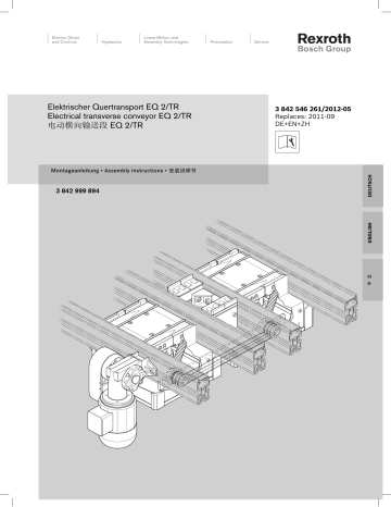 Bosch Rexroth 3842546261 Electrical transverse conveyor EQ 2/TR Manual ...