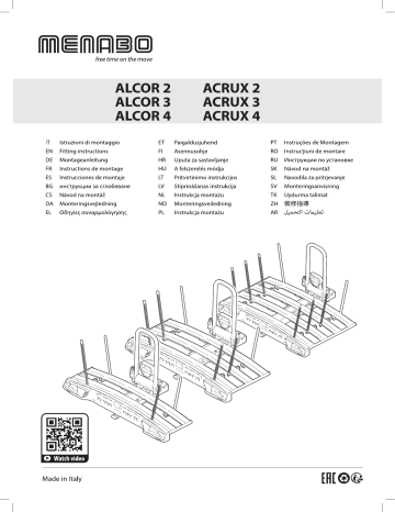 Menabo Alcor Towbar/Hitch mounted bike rack Instructions | Manualzz