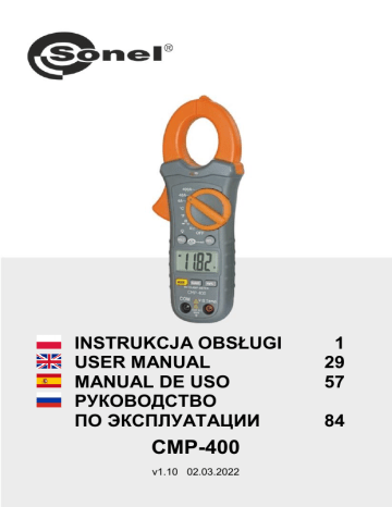 Sonel CMP-400 Clamp Meter Manual de usuario | Manualzz