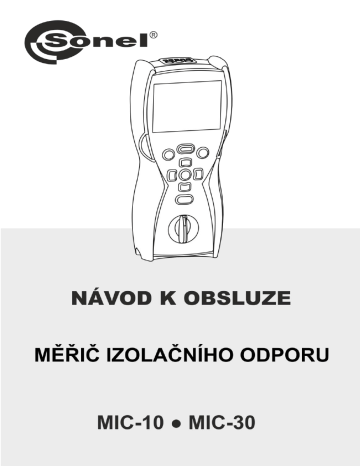 Sonel MIC-10 Insulation Resistance Meter Používateľská príručka | Manualzz