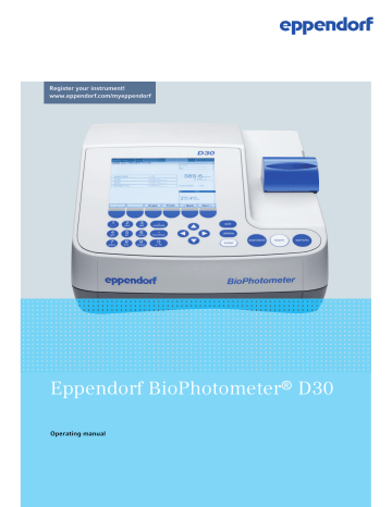 Eppendorf BioPhotometer D30 Manual | Manualzz