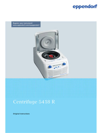 Eppendorf Centrifuge 5418 R Operating instructions | Manualzz