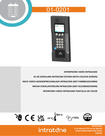 Intratone SC-03 Intercom Installation Guide | Manualzz