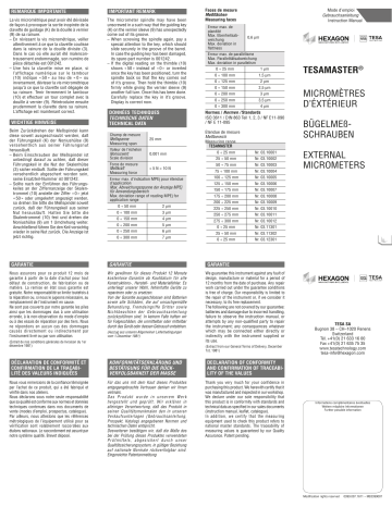 Tesa Technology MASTER User Manual | Manualzz